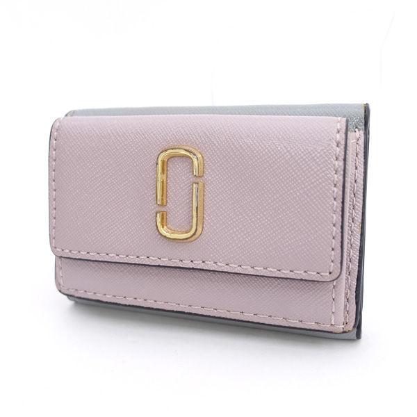 MARC JACOBS / マークジェイコブス ■財布 コンパクト レザー パープル グレー ゴールド ブランド【財布/ウォレット】【中古】