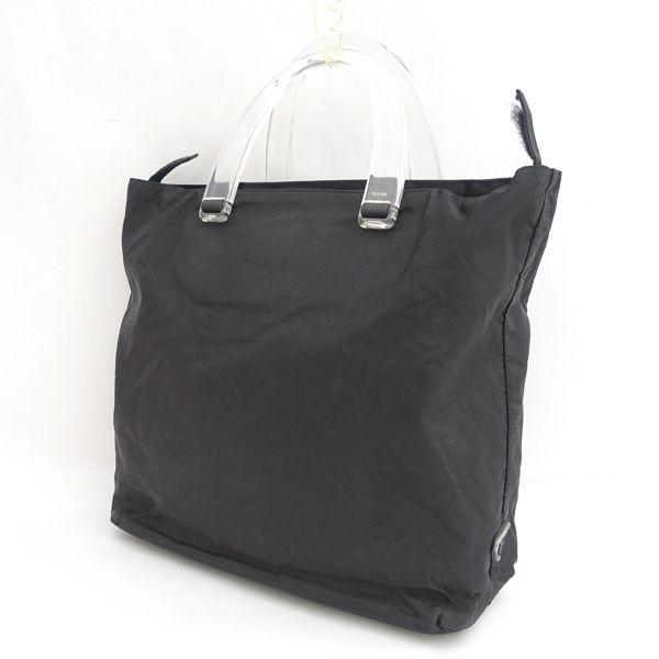 PRADA / プラダ ■ハンドバッグ テスート ブラック プラステックハンドル B8174 ブランド【バッグ/バック/BAG/鞄】 【中古】