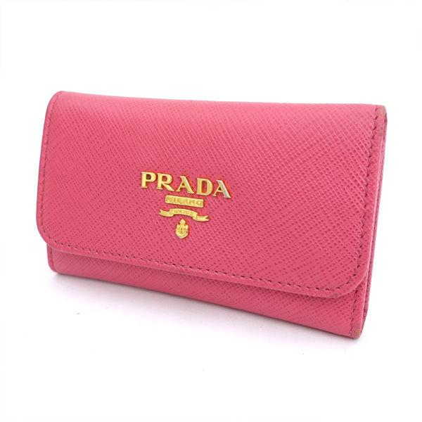 PRADA / プラダ ■6連キーケース レザー ピンク ギャランティ 1PG222 ブランド【KEY/キー/鍵】 【中古】