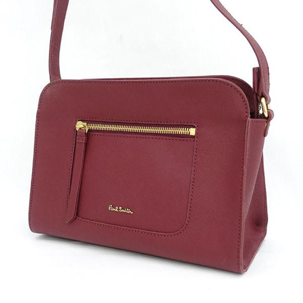 Paul Smith / ポールスミス ■ショルダーバッグ PVC  ハラコ（ピンク×ブラウン　豹柄）　ワインレッド　 ブランド 【中古】