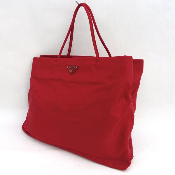 PRADA / プラダ ■トート　ハンドバッグ　ナイロン　レッド　 B9025 ブランド【バッグ/バック/BAG/鞄/カバン】 【中古】