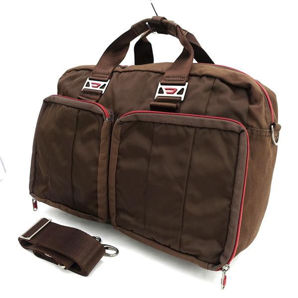 DIESEL / ディーゼル ■２WAY　ショルダーバッグ　ミニボストン　ブラウン　ナイロン ブランド【BAG/鞄/カバン】 【中古】