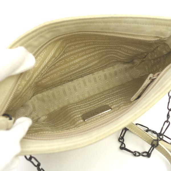 PRADA / プラダ □チェーンショルダー バッグ スエード ベージュ B7345