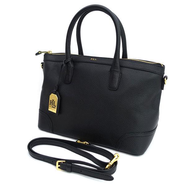 RALPH LAUREN / ラルフローレン ■2way レザー　ショルダー ハンドバッグ　ブラック ブランド【BAG/鞄/カバン】 【中古】