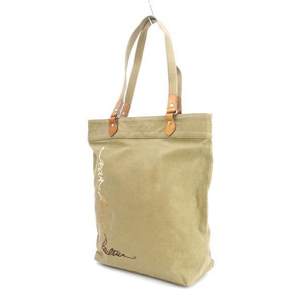 JEAN PAUL GAULTIER / ジャンポール ゴルチエ ■トートバッグ　キャンバス　ブラウン　刺繍　 ブランド 【中古】