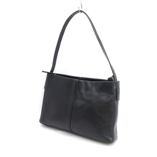 agnes b / アニエスベー ■セミショルダー　ハンドバッグ　レザー　ブラック ブランド【バック/BAG/鞄/カバン】 【中古】