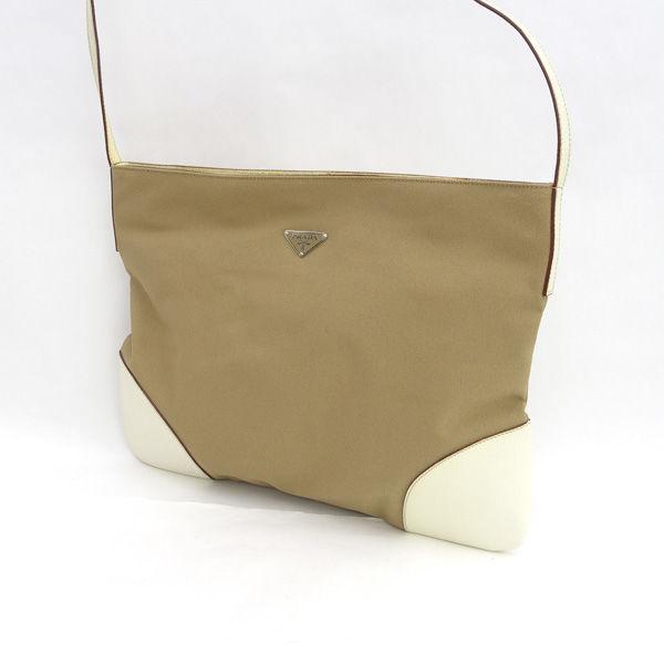 PRADA / プラダ ■クロスボディ　ショルダーバッグ　キャンバス　ベージュ ブランド【バッグ/バック/BAG/鞄/カバン】 【中古】