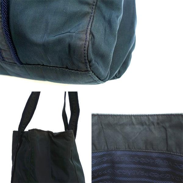 PRADA / プラダ □セミショルダー トートバッグ ナイロン ネイビー