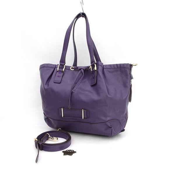 ANNA SUI / アナスイ ■トートバッグ　２WAY　レザー　パープル　ショルダー　チャーム付き ブランド【バッグ】 【中古】