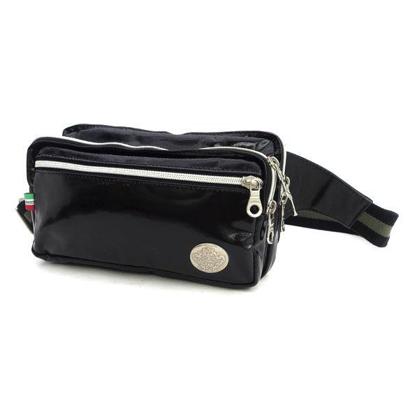 Orobianco / オロビアンコ ■ボディバッグ　ブラック　メタルプレート ブランド【バッグ/バック/BAG/鞄/カバン】 【中古】