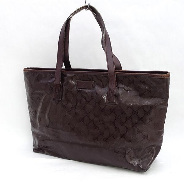 GUCCI / グッチ ■GGトートバッグ　インプリメ　PVC　レッドブラウン  ブランド【バッグ/バック/BAG/鞄/カバン】 【中古】
