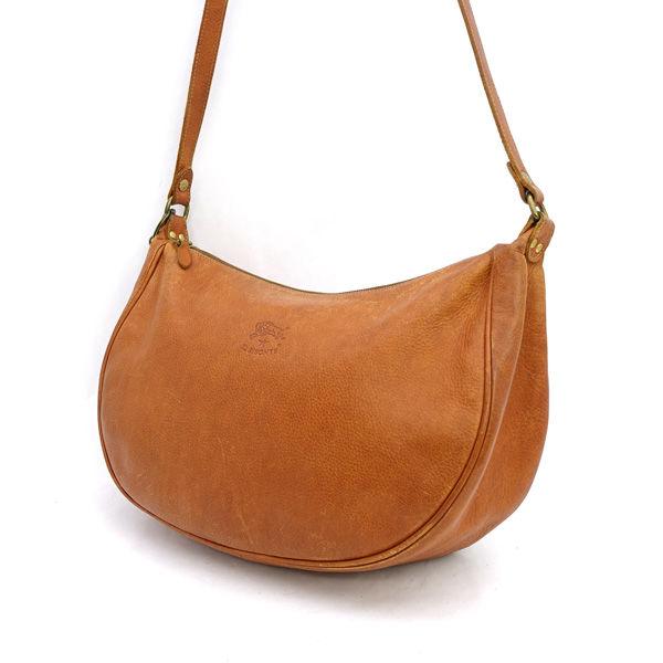 IL BISONTE / イルビゾンテ ■クロスボディ　ショルダーバッグ　レザー　ブラウン ブランド【バック/BAG/鞄/カバン】 【中古】
