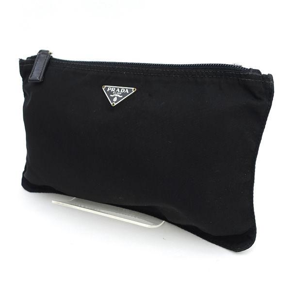 PRADA / プラダ ■ポーチ　小物入れ　テスート　ブラック ブランド【中古】