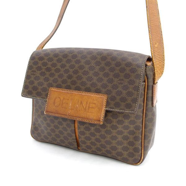 CELINE / セリーヌ ■マガダム　クロスボディバッグ　ショルダー　PVC　ブラウン　 ブランド　 【中古】