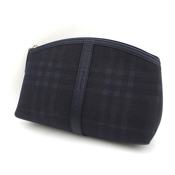 BURBERRY / バーバリー ■ポーチ　小物入れ　PVC　ブラック ブランド【中古】