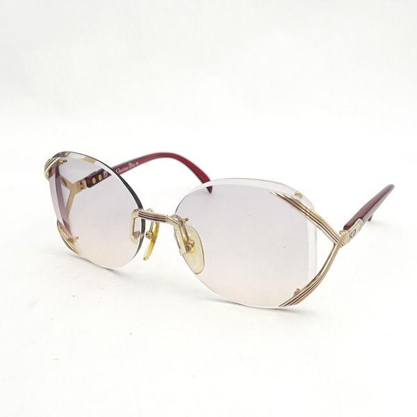 Christian Dior / クリスチャンディオール ■度入りメガネ　プラスチック　ワイン　ゴールドカラー 2289-48 ブランド 【中古】