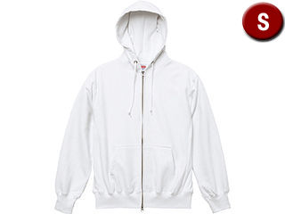 United Athle/ユナイテッドアスレ 12.0オンス ヘヴィーウェイト スウェット フルジップ パーカ Sサイズ (ホワイト)