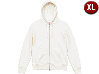 United Athle/ユナイテッドアスレ 12.7オンス ヘヴィーウェイト スウェット フルジップ パーカ XLサイズ (オフホワイト)