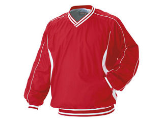 ゼット ZETT BOV300-6411 長袖Vネックジャンパー（高校野球ルール対応品） 【Oサイズ】 （レッド×ホワイト）