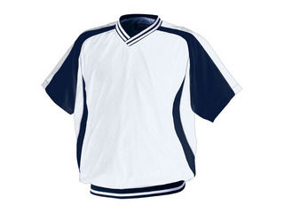 ゼット ZETT BOV300H-1129 半袖Vネックジャンパー 【2XOサイズ】 （ホワイト×ネイビー）