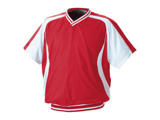 ゼット ZETT BOV300H-6411 半袖Vネックジャンパー 【Lサイズ】 （レッド×ホワイト）