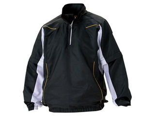 ZETT/ゼット BOV515-1911 長袖/半袖切り替え式ハーフジップジャンパー 【O】 （ブラック×ホワイト）