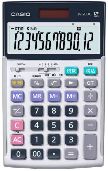 CASIO カシオ計算機 実務電卓 12桁 日数時間計算 ジャストタイプ JS-20DC-N