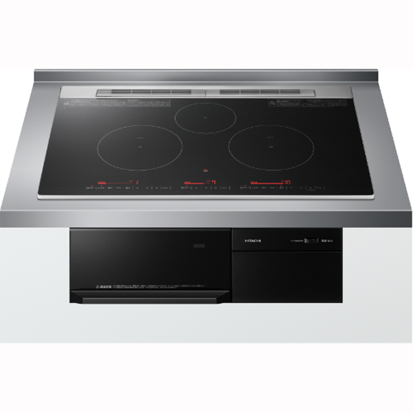 HITACHI 日立 HT-M8AKTWF(K)ビルトイン3口IH　M8ATシリーズ【75ｃｍ】　ディープブラック  【単相200V】