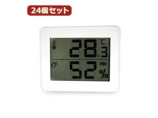 YAZAWA YAZAWA 【24個セット】 デジタル温湿度計 ホワイト DO01WHX24