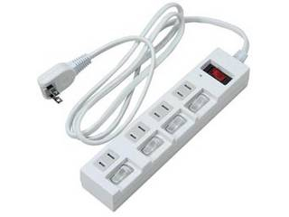 YAZAWA YAZAWA 【10個セット】 個別集中スイッチ付節電タップ Y02BKS452WHX10