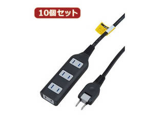 YAZAWA YAZAWA 【10個セット】耐トラ付タップ4個口  Y02S401BKX10