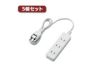 エレコム 【5個セット】エレコム 電源タップ(雷ガード・ほこりシャッター) T-KST02-22410WH T-KST02-22410WHX5