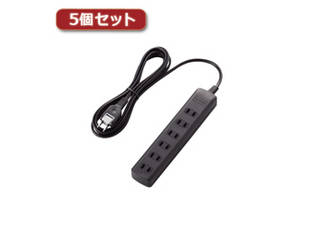 エレコム 【5個セット】エレコム 雷ガードタップ T-K1A-2625BK T-K1A-2625BKX5