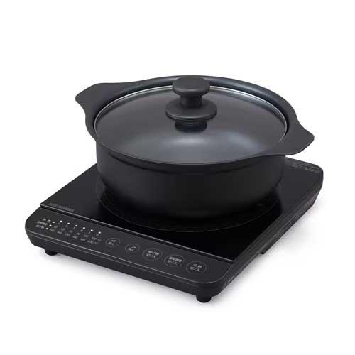 IRIS OHYAMA アイリスオーヤマ IHKP-T39124-B IHコンロ1400W鍋セット ブラック