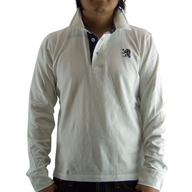 【新品】 【メール便対応】 【レビューを書いて送料無料】 ★NICKEL&DIME　ニッケル&ダイム L/S ポロシャツ ポロ M L ジャージー ホワイト【White】【Navy】【長袖】