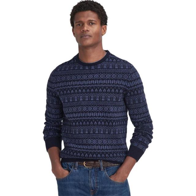 (取寄) バブアー メンズ フェア アイル クルー ネック セーター - メンズ Barbour men Stonebeck Fair Isle Crew Neck Sweater - Men's Navy