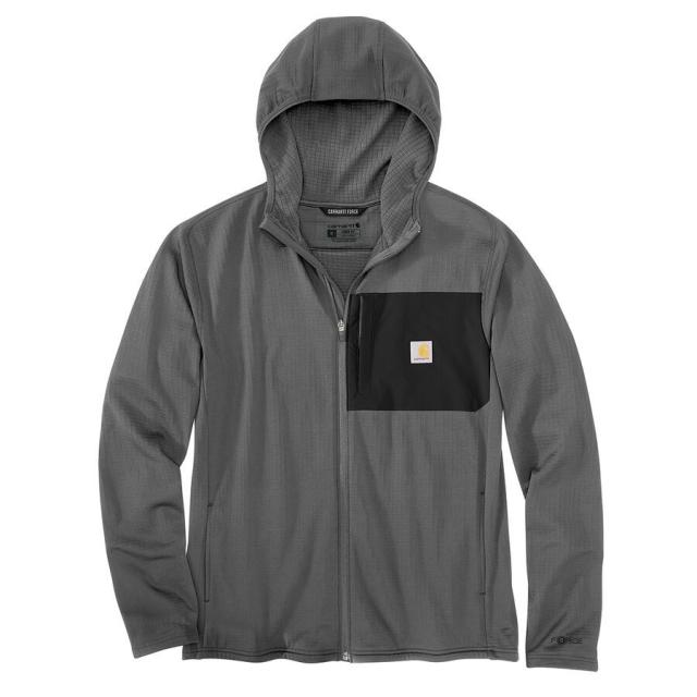 (取寄) カーハート メンズ フォース リラックスド-フィット フィット フルジップ Ls フーデット T-シャツ - メンズ Carhartt men Force Relaxed Fit Full-Zip LS Hooded T-Shirt - Men's Steel
