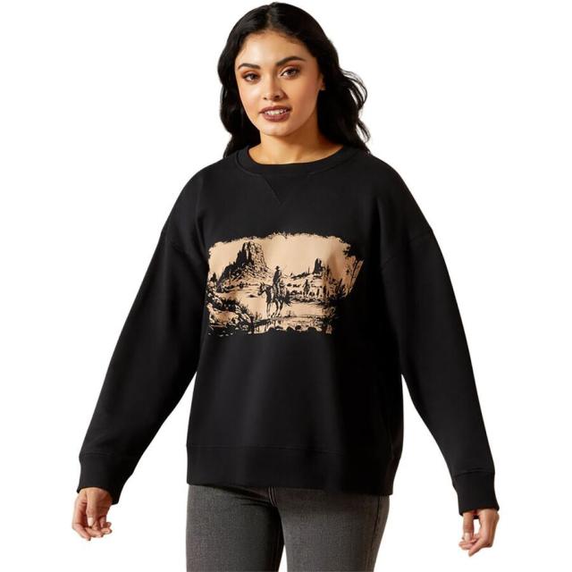 (取寄) アリアット レディース アウトロー オーバーサイズ スウェットシャツ - ウィメンズ Ariat women Outlaw Oversized Sweatshirt - Women's Black