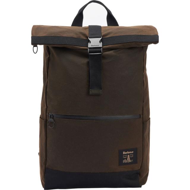 (取寄) バブアー フィールド ワックス フォールド オーバー トップ バックパック Barbour Field Wax Fold Over Top Backpack Olive/Black