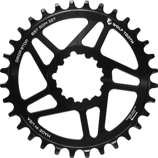 (取寄) ウルフトゥースコンポーネンツ ドロップ ストップ スラム ダイレクト マウント チェーンリング - ブースト Wolf Tooth Components Drop Stop SRAM Direct Mount Chainring - Boost Black/3mm Offset