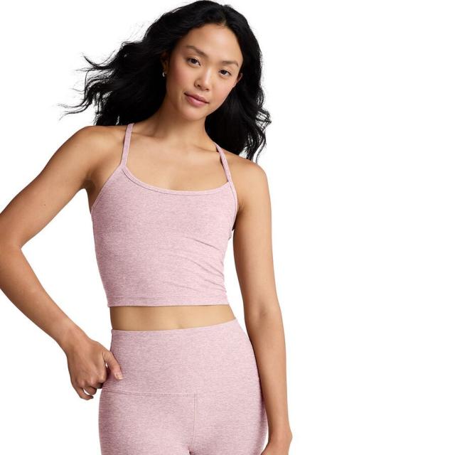 (取寄) ビヨンドヨガ レディース スペースダイ スリム レイサーバック クロップド タンク トップ - ウィメンズ Beyond Yoga women Spacedye Slim Racerback Cropped Tank Top - Women's Blush Blooms Heather