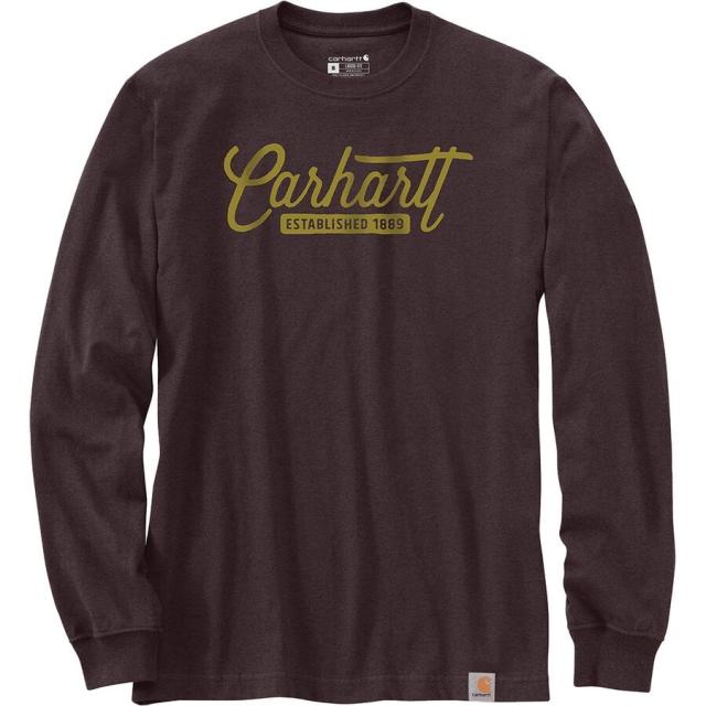 (取寄) カーハート メンズ ルーズ ヘビーウェイト Ls スクリプト グラフィック T-シャツ - メンズ Carhartt men Loose Heavyweight LS Script Graphic T-Shirt - Men's Dark Sepia Heather