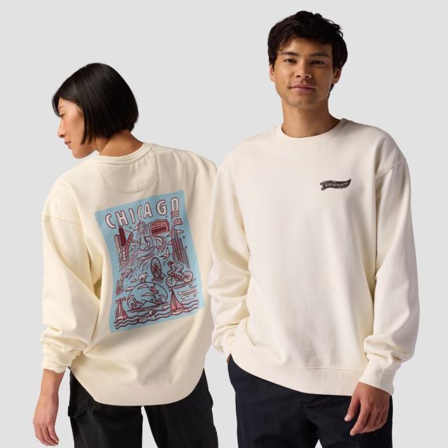 (取寄) バックカントリー シカゴ ポスター クルー スウェットシャツ Backcountry Chicago Poster Crew Sweatshirt Vintage White