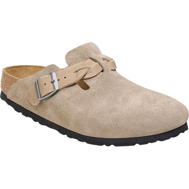 (取寄) ビルケンシュトック レディース ボストン ブレイド スエード ナロー クロッグ - ウィメンズ Birkenstock women Boston Braid Suede Narrow Clog - Women's Taupe Suede