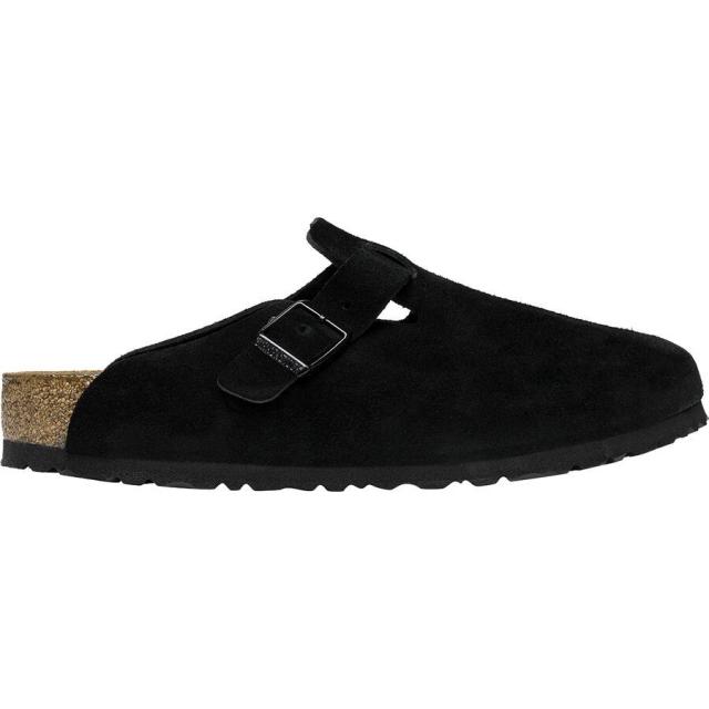 (取寄) ビルケンシュトック レディース ボストン ソフト フットベッド スエード クロッグ - ウィメンズ Birkenstock women Boston Soft Footbed Suede Clog - Women's Black Suede