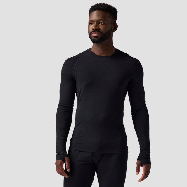 (取寄) バックカントリー メンズ メリノ ライトウェイト クルー ベースレイヤー— トップ - メンズ Backcountry men Cedars Merino Lightweight Crew Baselayer Top - Men's Black