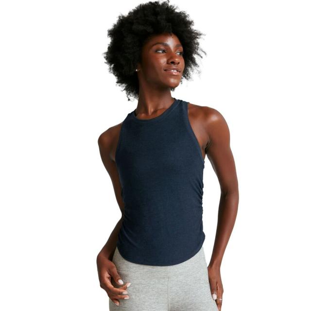 (取寄) ビヨンドヨガ レディース フェザーウェイト ユア フィット シャード タンク トップ - ウィメンズ Beyond Yoga women Featherweight Your Fit Shirred Tank Top - Women's Nocturnal Navy