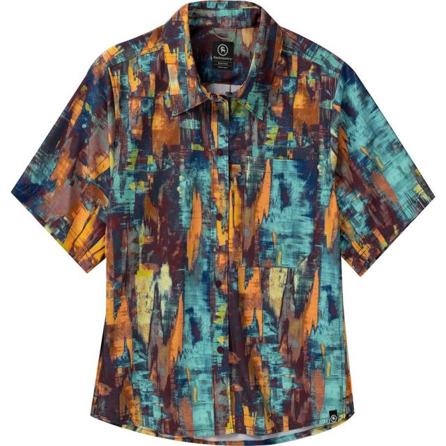 (取寄) バックカントリー レディース スリックロック ショートスリーブ ボタンアップ ジャージ - ウィメンズ Backcountry women Slickrock Short-Sleeve Button-Up Jersey - Women's Red Mahogany  Print