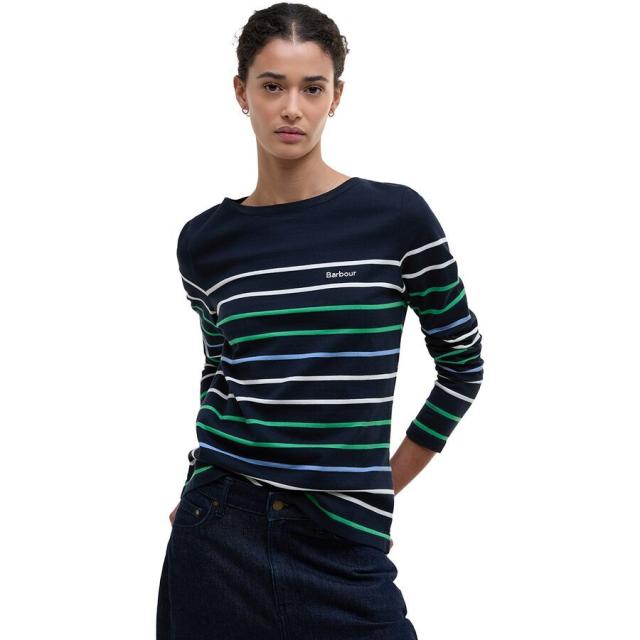(取寄) バブアー レディース ホーキンス トップ - ウィメンズ Barbour women Hawkins Top - Women's Navy Stripe