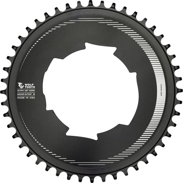 (取寄) ウルフトゥースコンポーネンツ 107 BCD スラム エアロ チェーンリング Wolf Tooth Components 107 BCD SRAM Aero Chainring Black